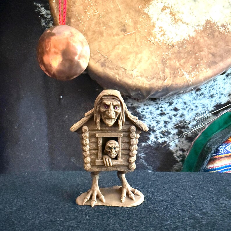 Baba Yaga Hut Statue • Slavic Witch House on Chicken Legs Altar Decor ...