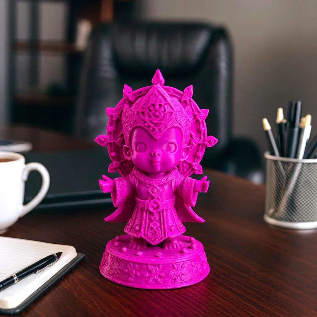 Pink Buddha Figurine • Desk Shrine Decor • Meditation Mindfulness ...