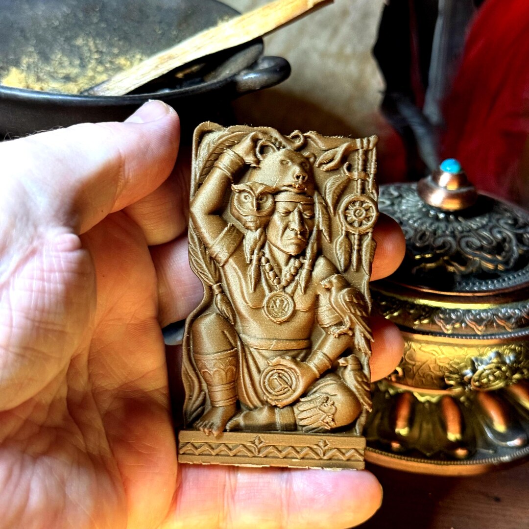 Shaman Spirit Guide Statue • 3D Printed Tribal Figurine • Activated ...