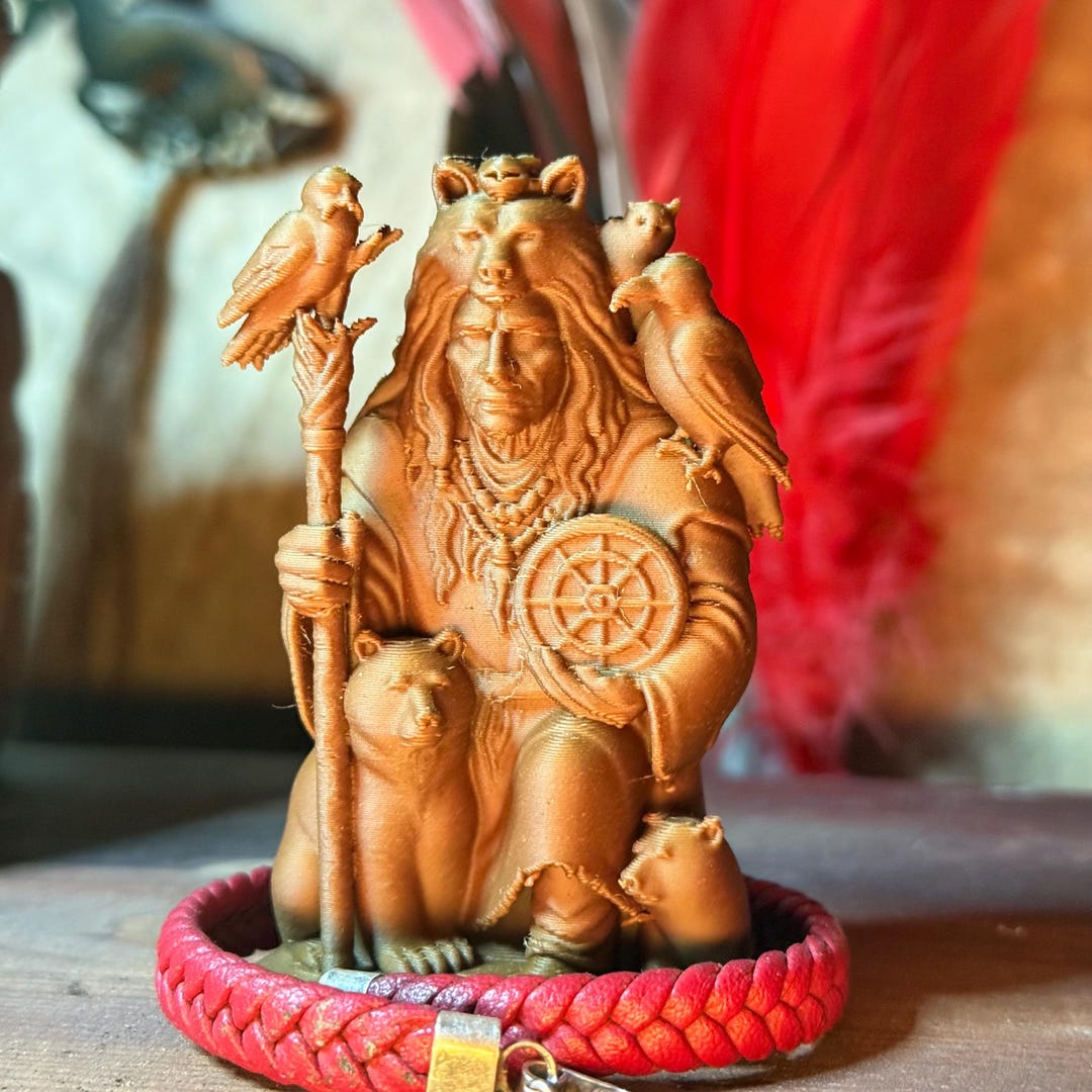 Odin Forest Guardian Statue • 3D Printed Shamanic Altar Figurine • Hand ...