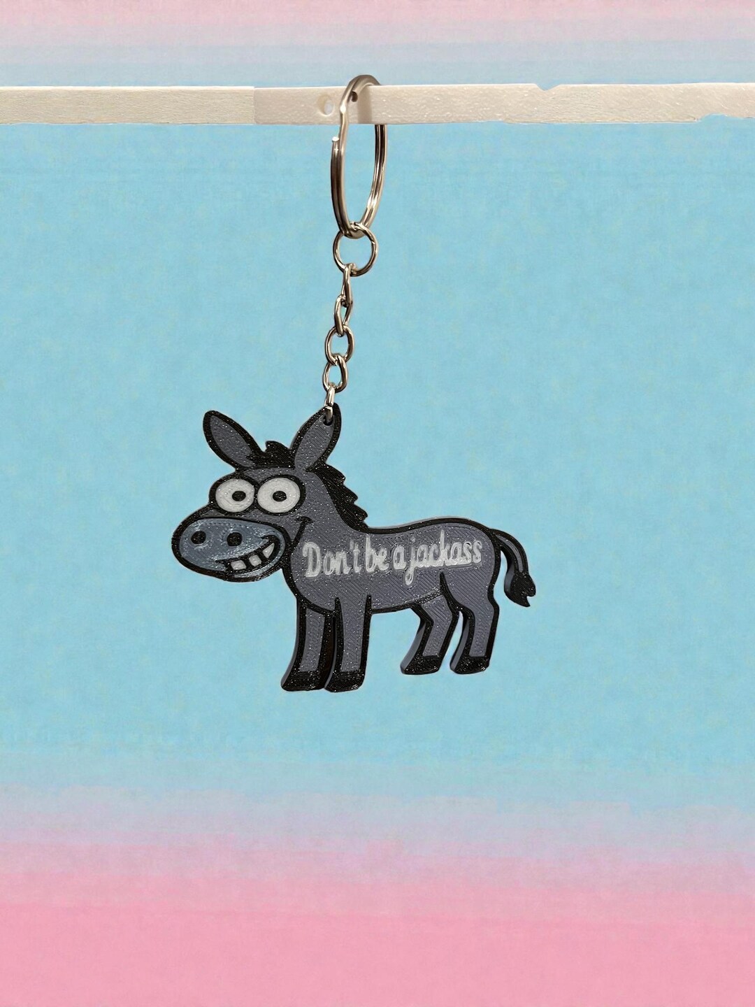 Funny Donkey Charm – 3D Printed Gag Gift – “don’t Be a Jackass” Key ...