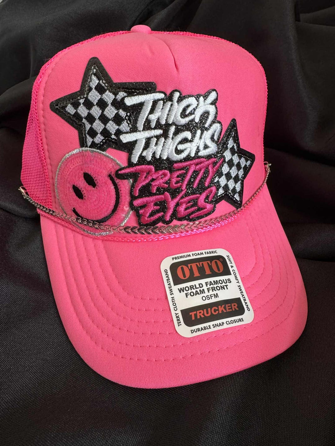 Thick Thighs Pretty Eyes-pink Otto Trucker Hat - Etsy