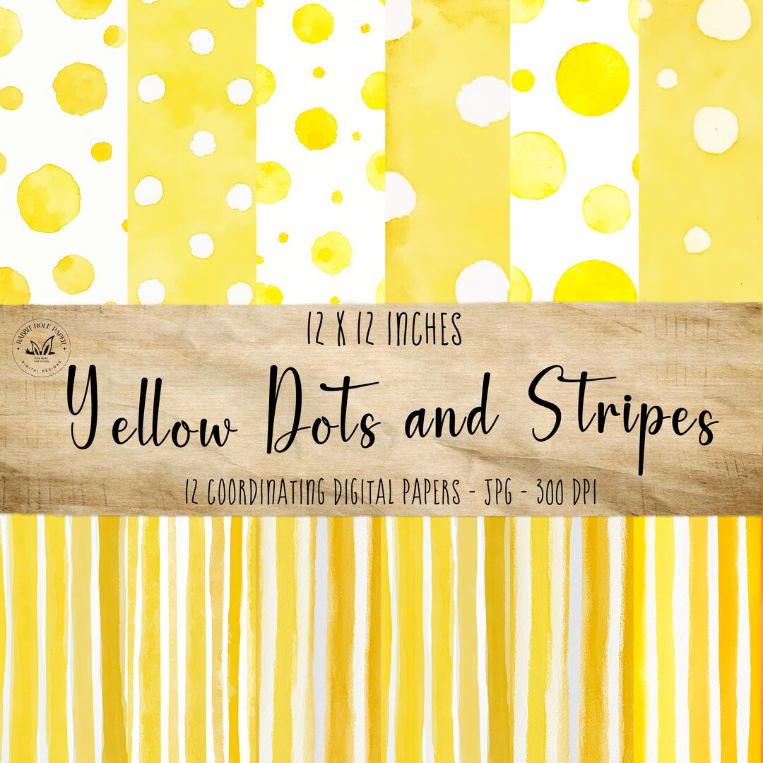 Yellow Digital Paper Polka Dot Background Design Planner Page Scrapbook ...