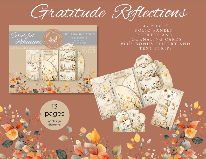 Thankful Autumn Journal Printable Gratitude Page Template Digital ...