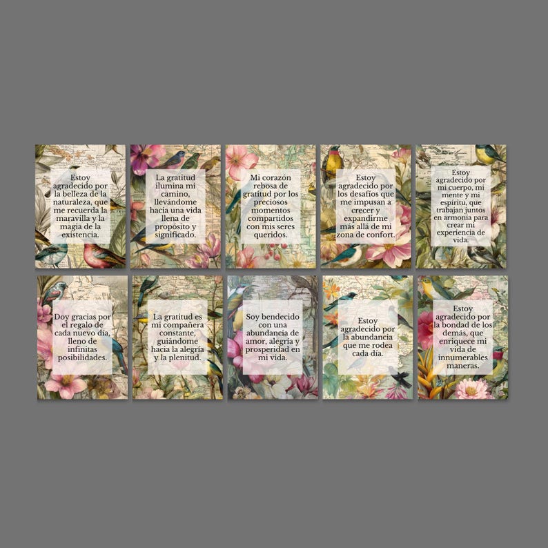 Spanish Gratitude Card Digital Download Printable Affirmation Nature ...