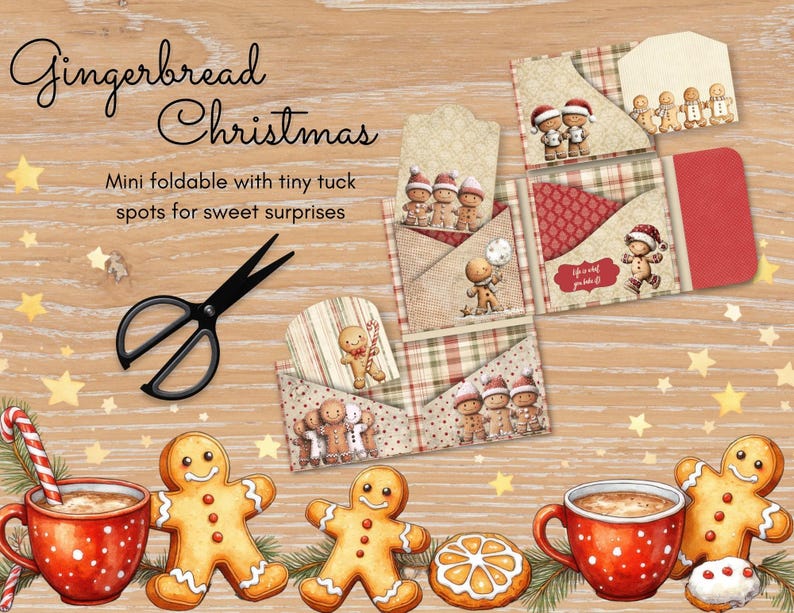 Gingerbread Christmas Printable Holiday Kit Digital Download Template ...