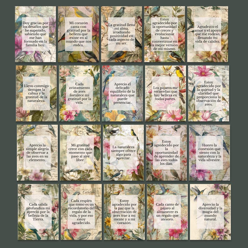 Spanish Gratitude Card Digital Download Printable Affirmation Nature ...