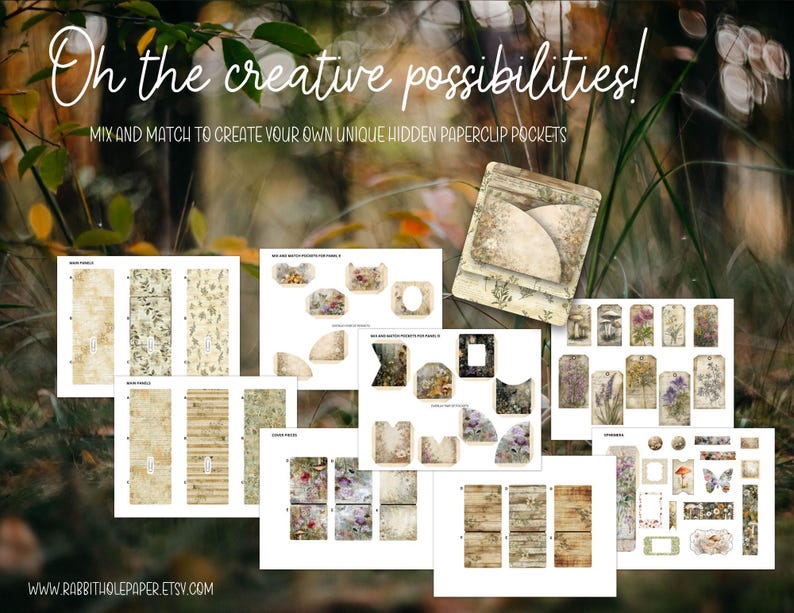 Cottagecore Paperclip Kit Digital Ephemera Junk Journal Decoration ...