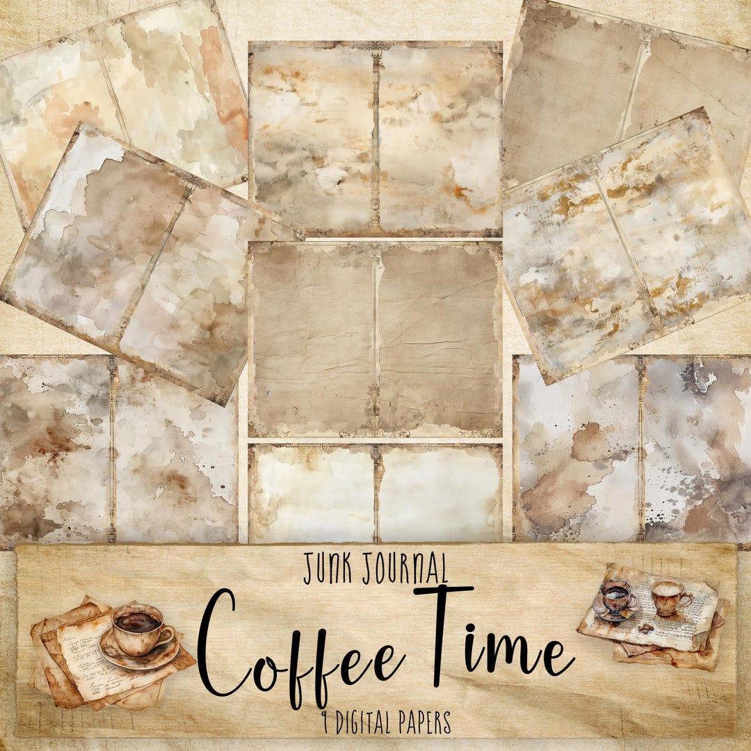 Coffee Time Junk Journal Paper | Vintage Coffee Themed Printable ...