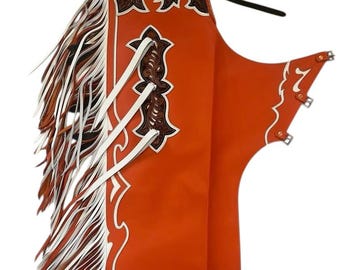 Hand Tooled Leather Rodeo Chaps – Custom Western Show Chaps – Green ...