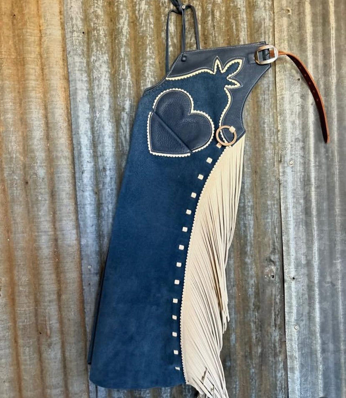Handmade Suede Leather Rodeo Chaps – Western Cowboy Riding Chinks for ...