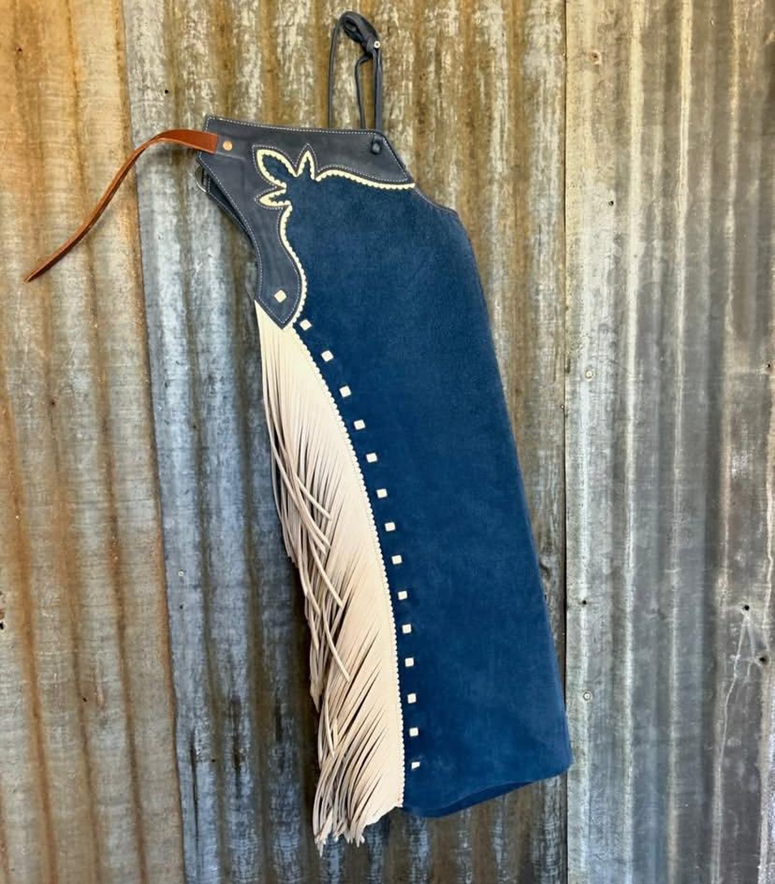 Handmade Suede Leather Rodeo Chaps – Western Cowboy Riding Chinks for ...