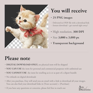 Cat with Bows Clipart, Watercolor Cat PNG, Coquette Kitten, Digital ...