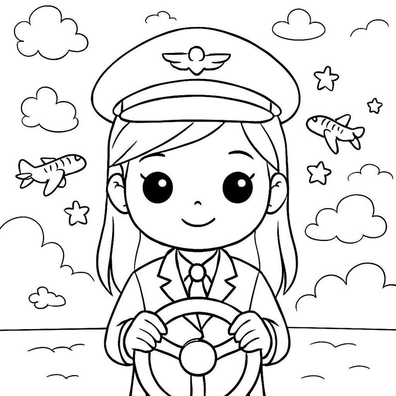 40 Aviation Coloring Pages for Kids | Printable Pilot & Airplane ...