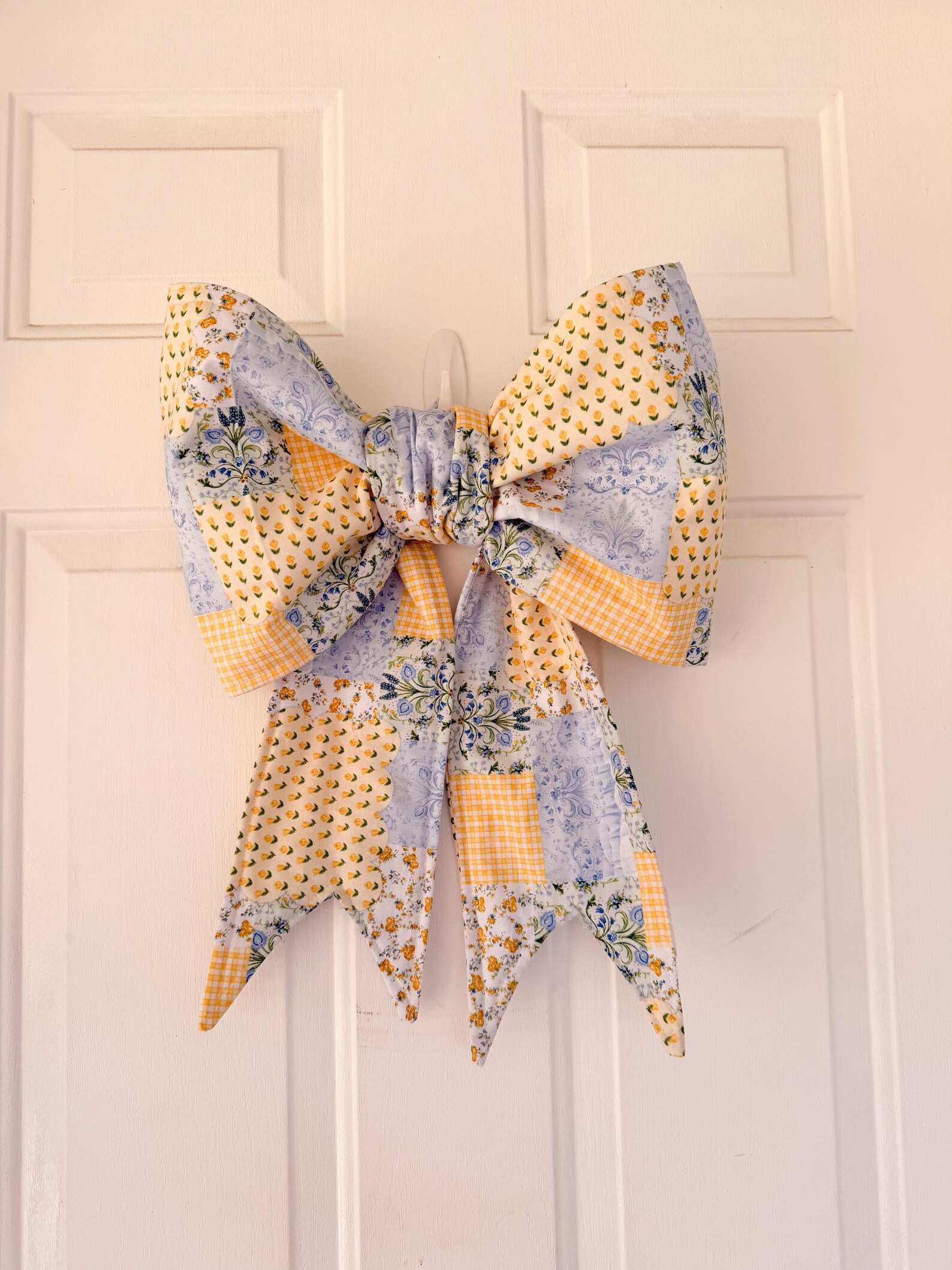 Blue and Yellow Decor Bow - Etsy