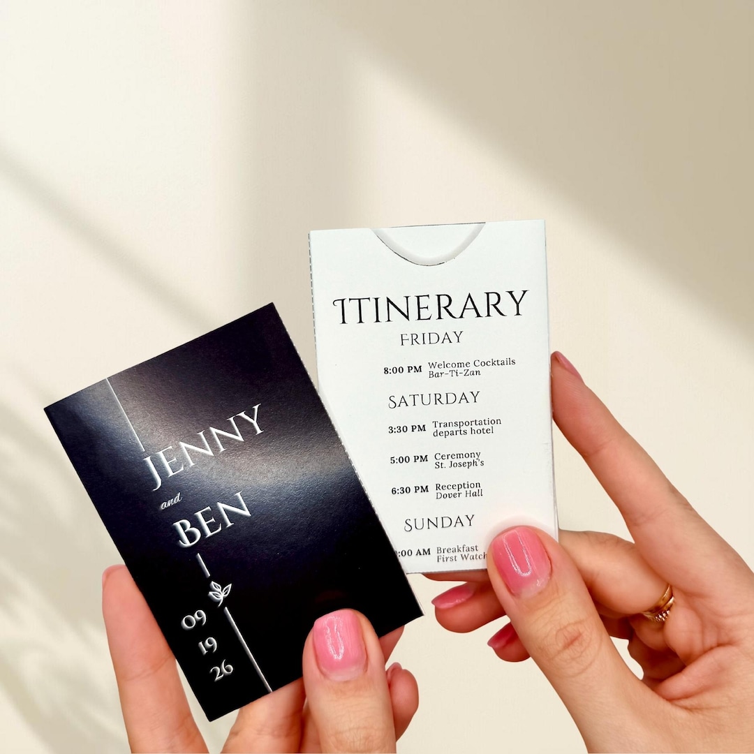 Sleeve Hotel Key Card Holder Template | Editable Canva Wedding Sleeve ...