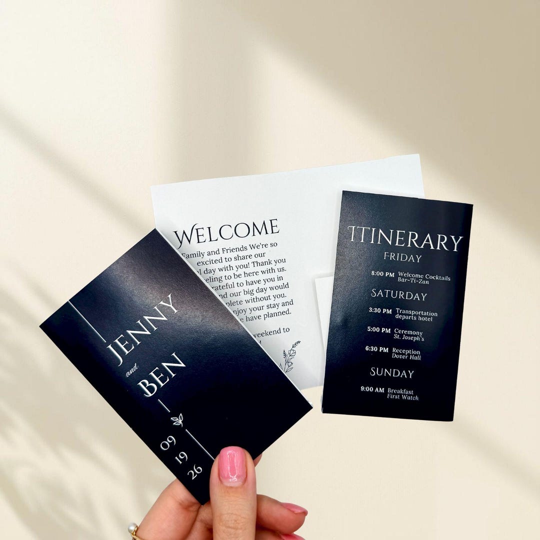 Bifold Hotel Key Card Holder Template | Editable Canva Wedding Envelope ...