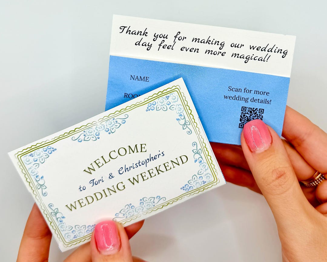 Pocket Hotel Key Card Holder Template | Editable Canva Wedding Envelope ...
