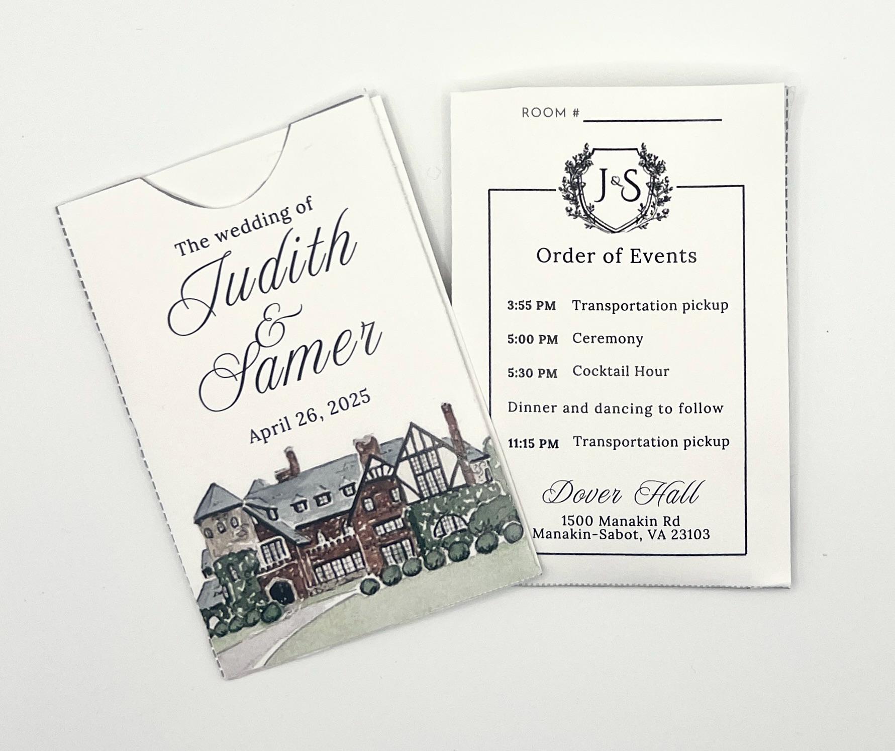 Sleeve Hotel Key Card Holder Template | Editable Canva Wedding Sleeve ...
