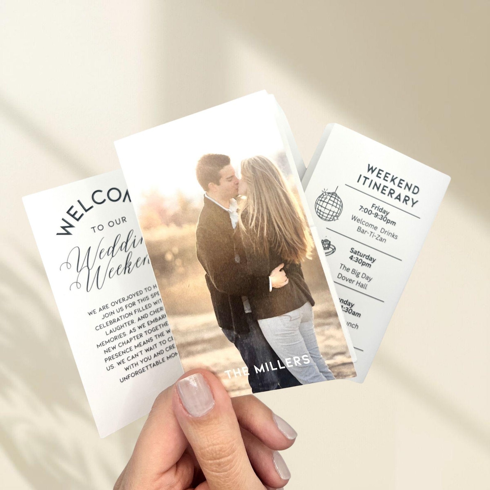 Bifold Hotel Key Card Holder Template | Editable Canva Wedding Envelope ...