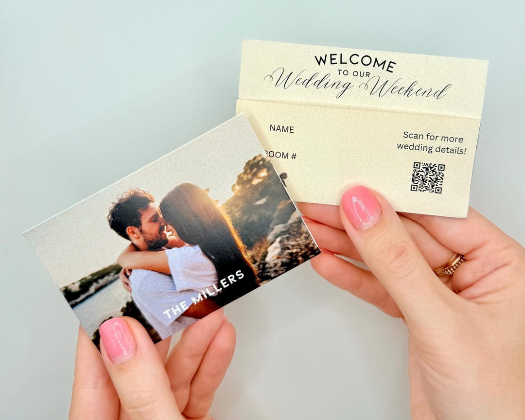 Pocket Hotel Key Card Holder Template | Editable Canva Wedding Envelope ...