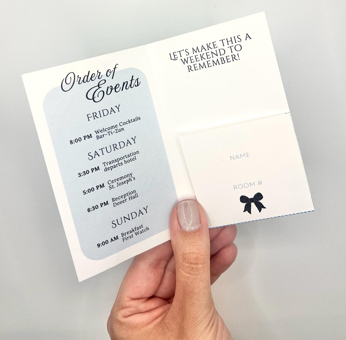 Bifold Hotel Key Card Holder Template | Editable Canva Wedding Envelope ...