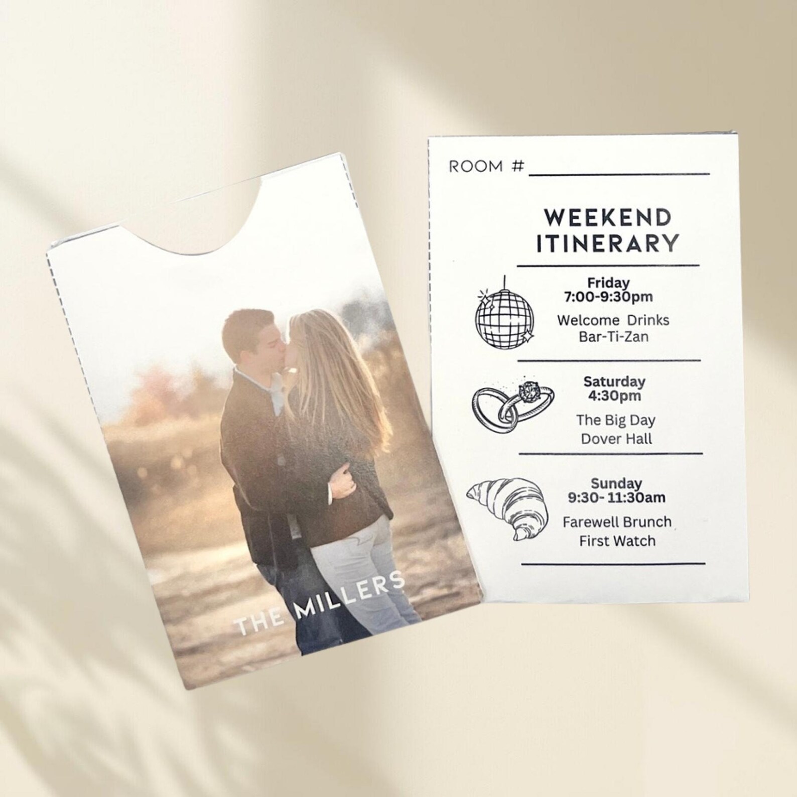 Sleeve Hotel Key Card Holder Template | Editable Canva Wedding Sleeve ...