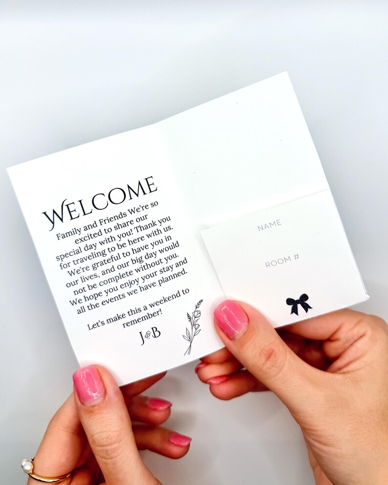 Bifold Hotel Key Card Holder Template | Editable Canva Wedding Envelope ...