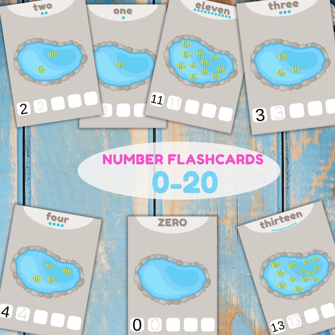 Number Flashcards 0-20: Preschool Math Learning (PDF + Videos) - Etsy