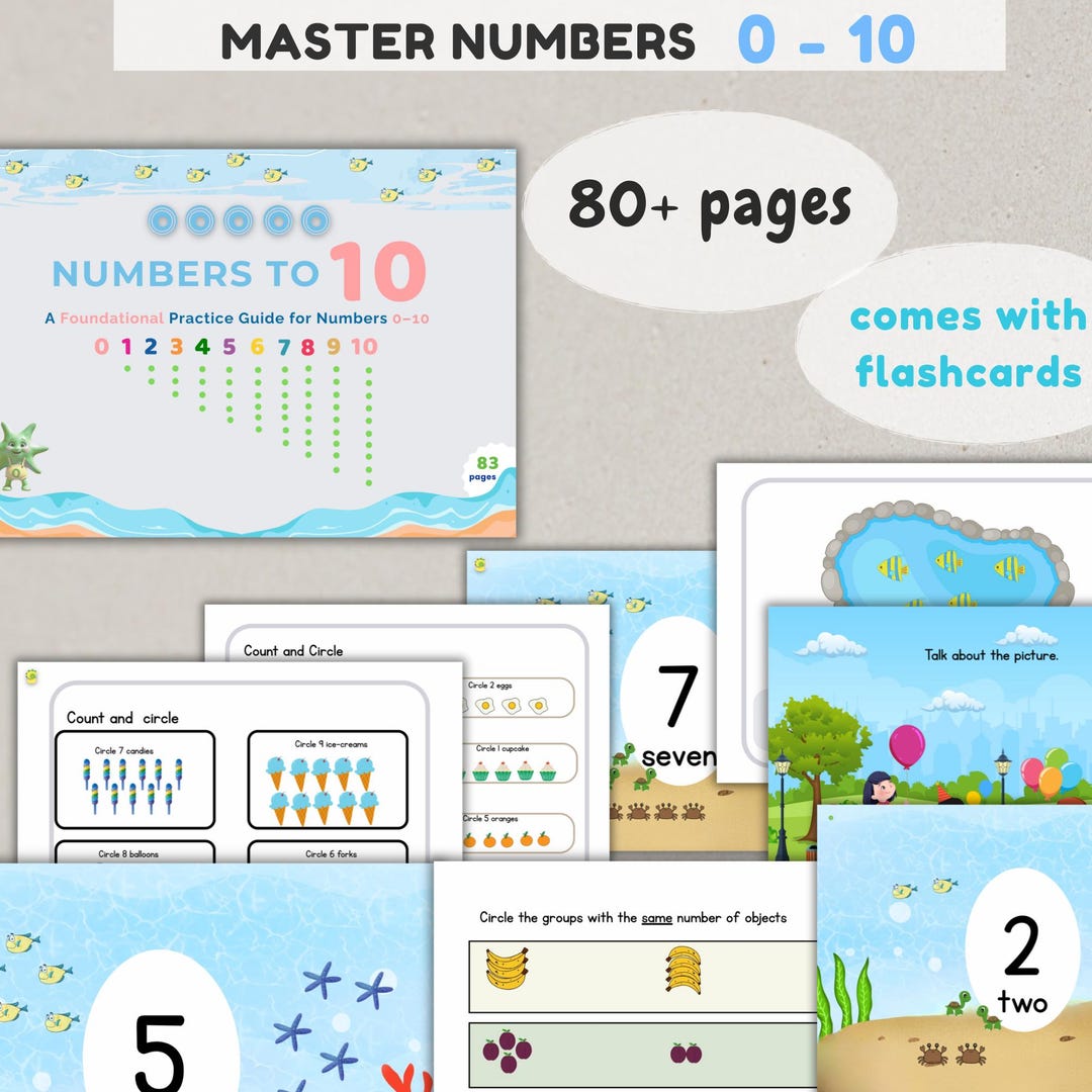 Numbers to 10 Pack | Printable Worksheets, Flashcards & Activities ...