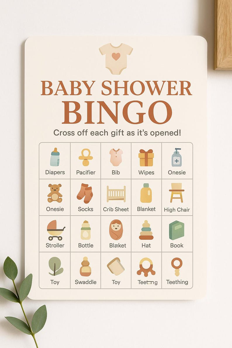 Baby Shower Bingo Game Printable PDF Instant Download Gender Neutral ...
