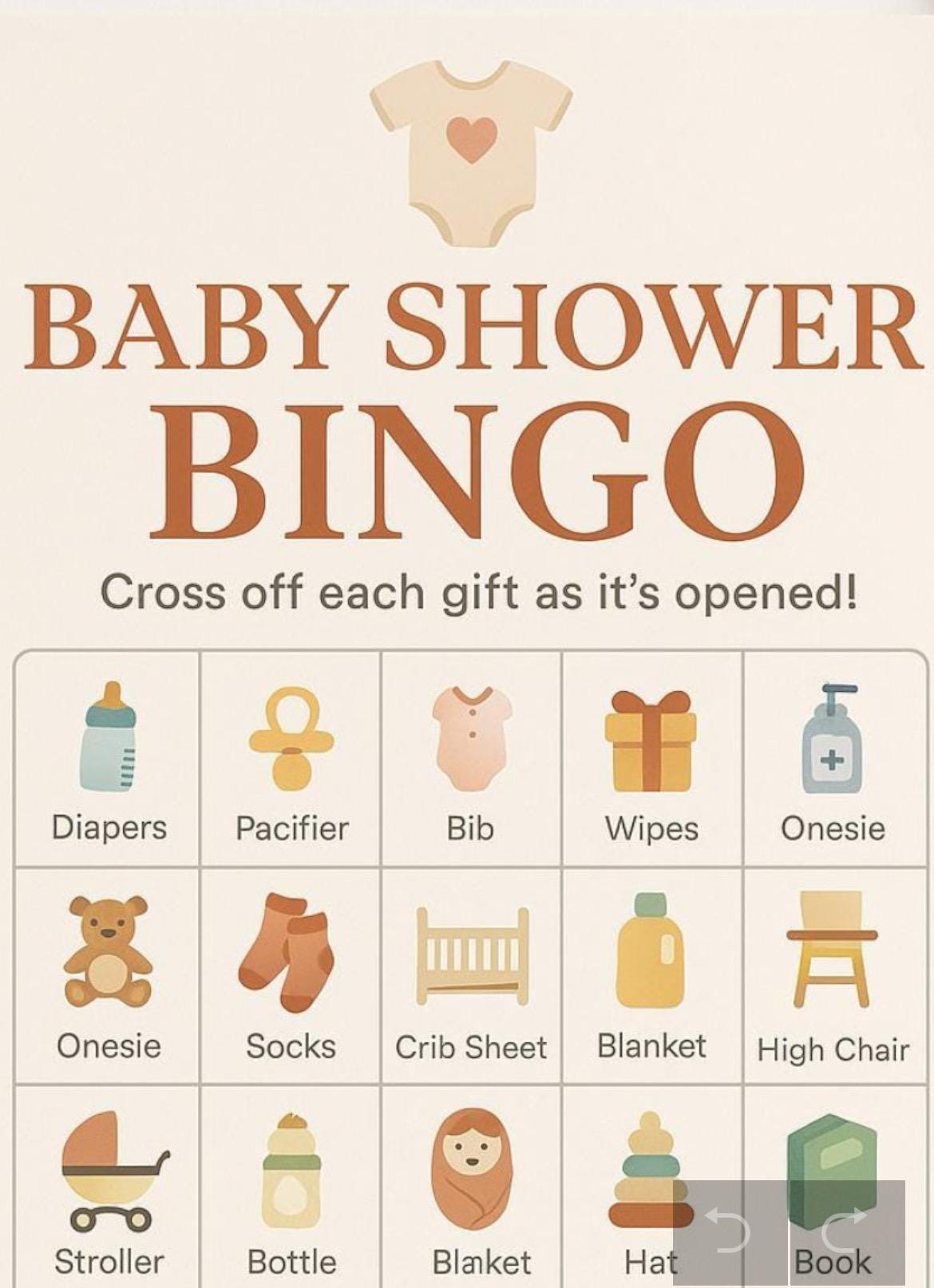 Baby Shower Bingo Game Printable PDF Instant Download Gender Neutral ...