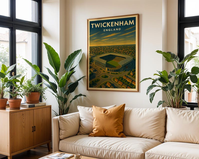 Twickenham England Rugby Stadium Poster | Vintage Style Wall Art Print ...