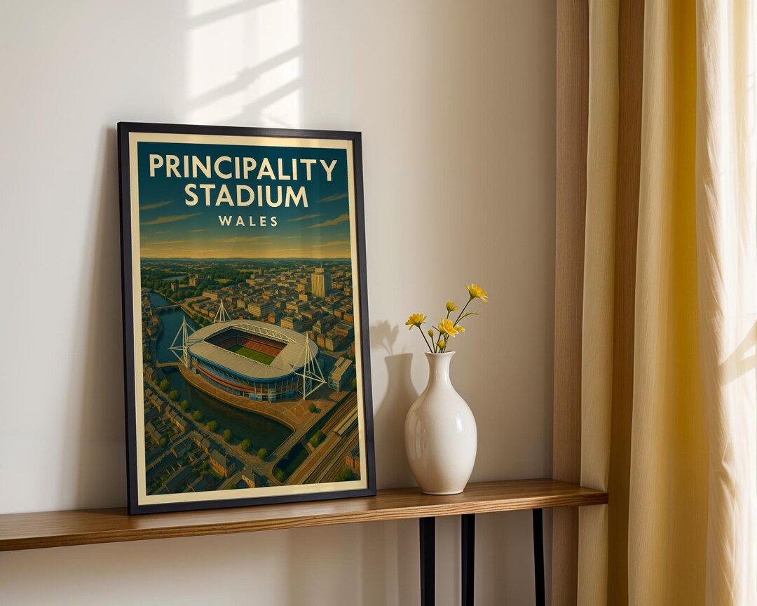 Principality Stadium Wales Poster | Cardiff Rugby Art Print | Vintage ...