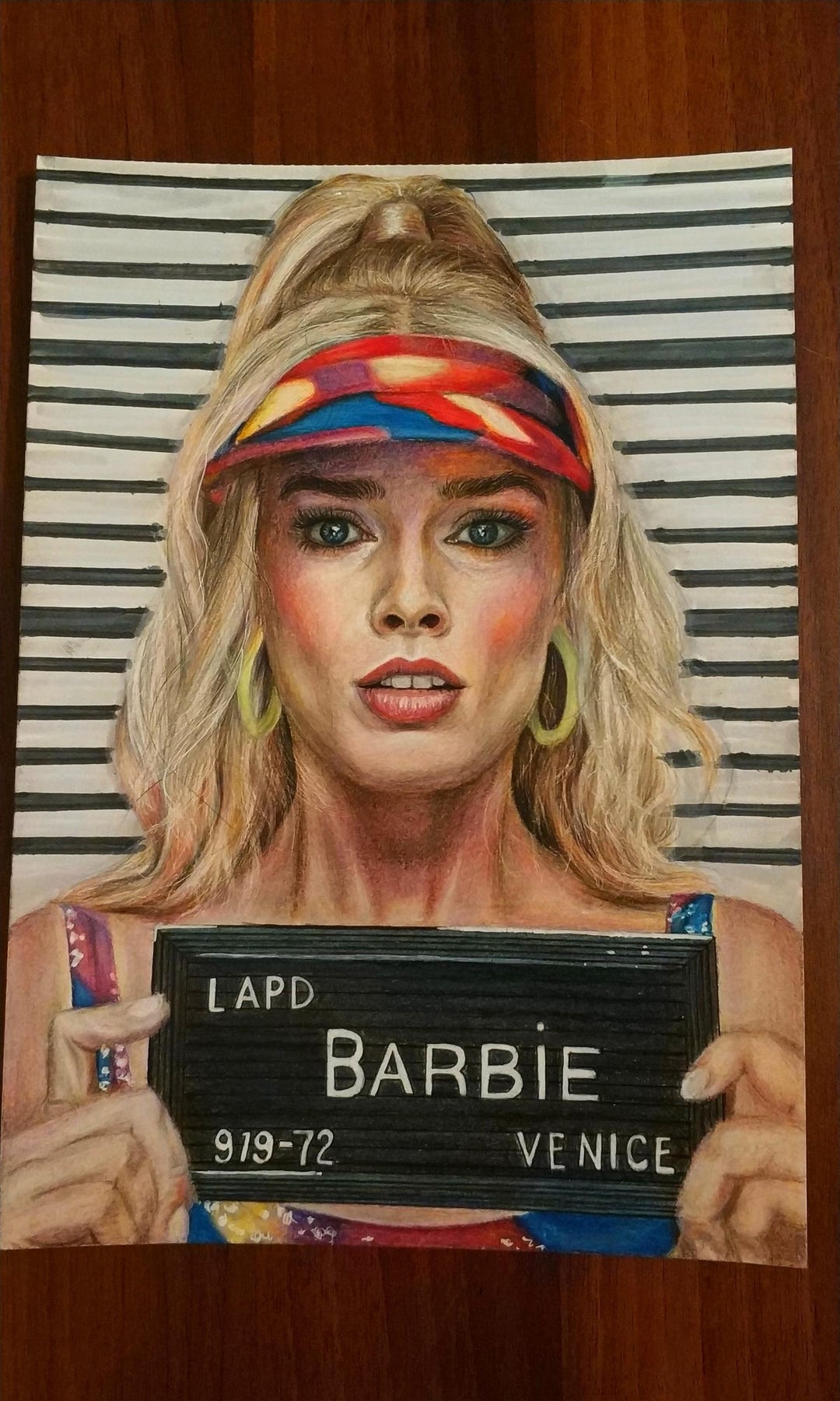 Hand-drawn "barbie" Portrait – Original Color Fan Art on A4 Paper - Etsy