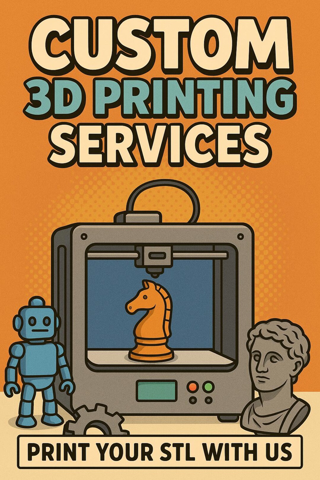 Custom 3D Printing Service: PLA, PETG, ABS - Fast Turnaround - Etsy