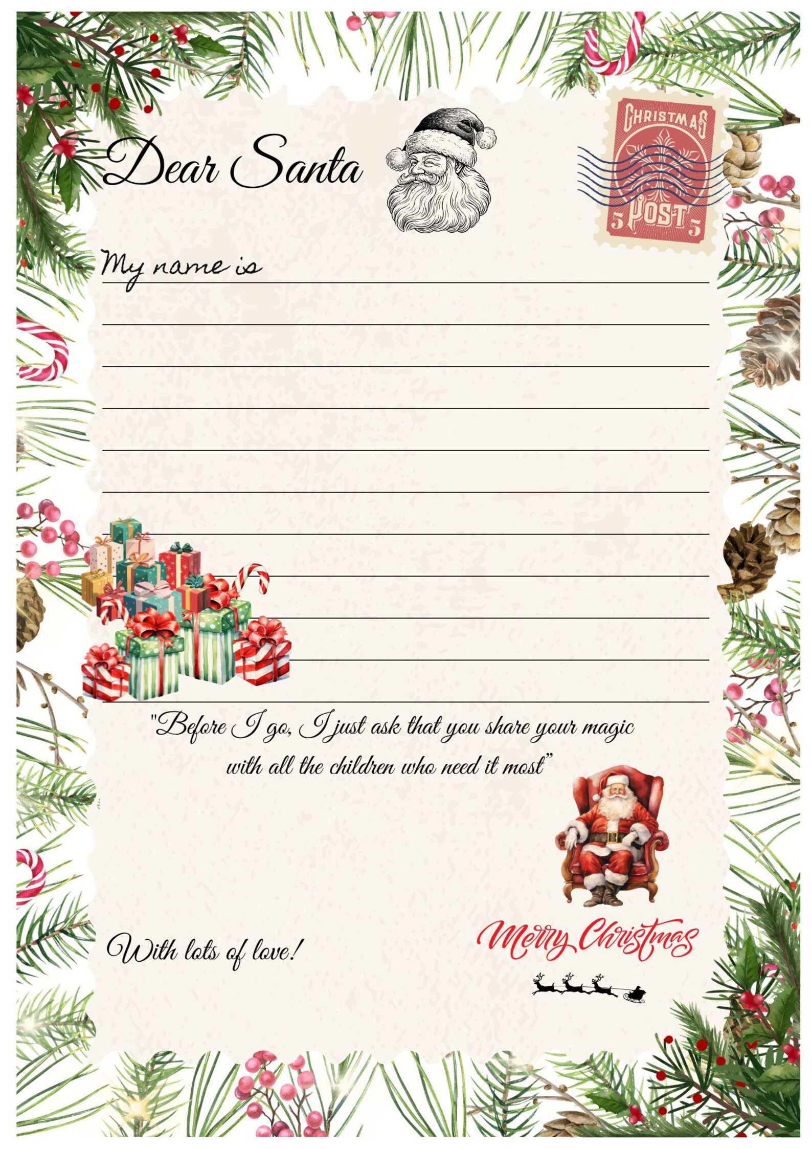 Dear Santa Letter - Etsy España