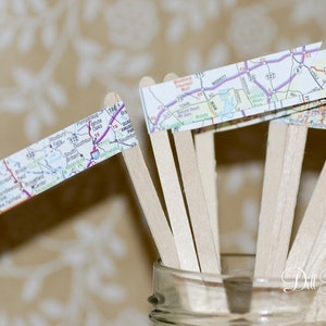25 Map Travel Themed Drink Stirrers or Stir Sticks Atlas - Etsy