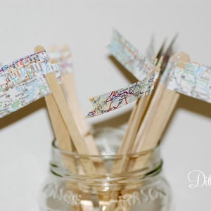 25 Map Travel Themed Drink Stirrers or Stir Sticks Atlas - Etsy