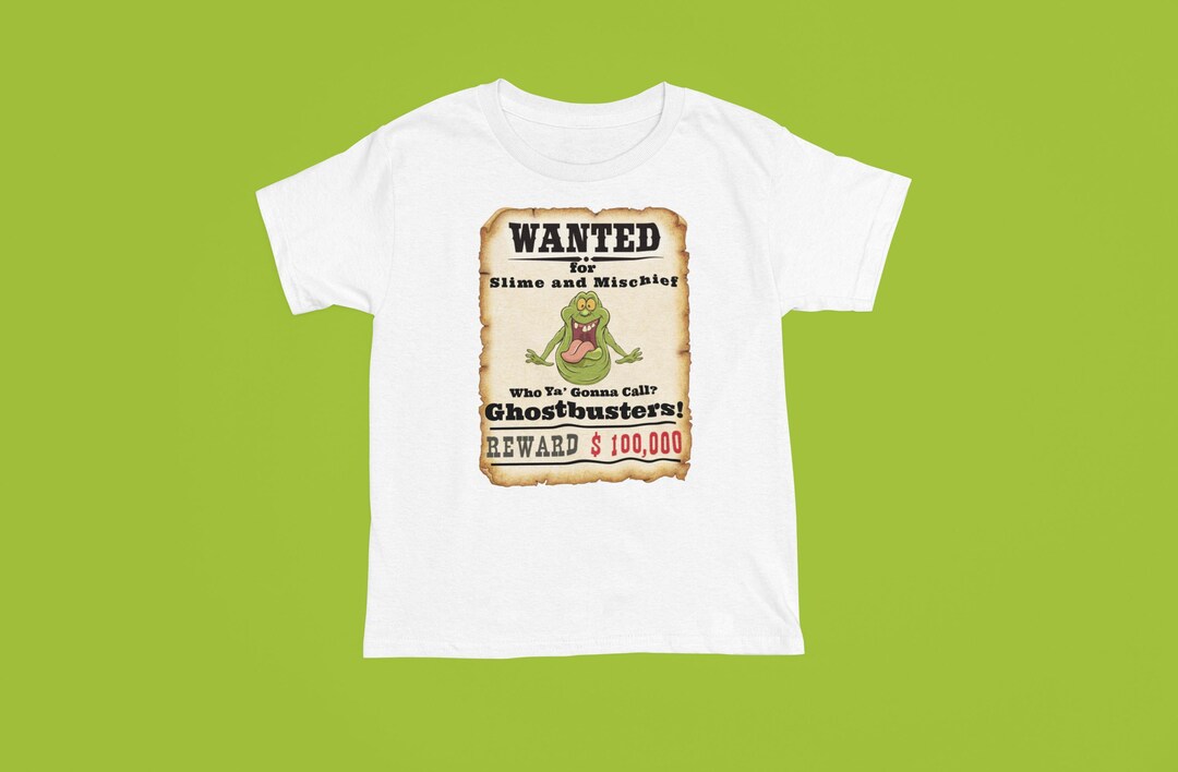 Slime & Mischief “wanted” Poster T-shirt - Funny Retro Ghost Tee ...