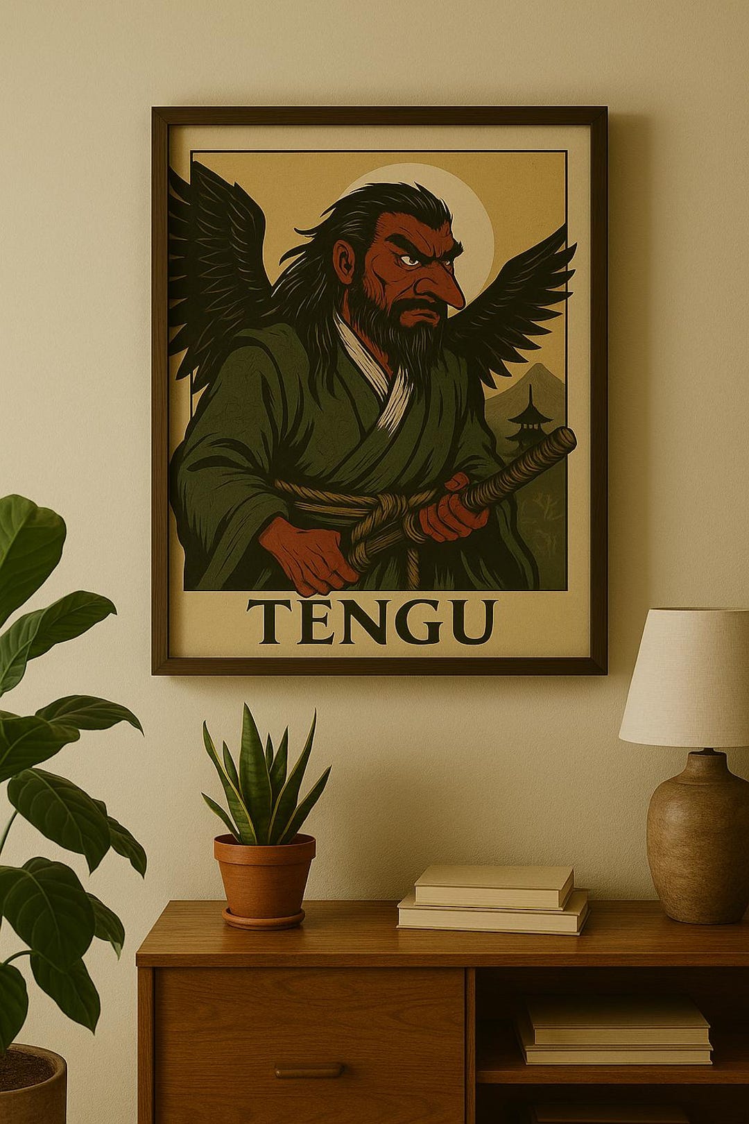 Tengu Wall Art Printable | Japanese Mythical Creature Digital Print ...