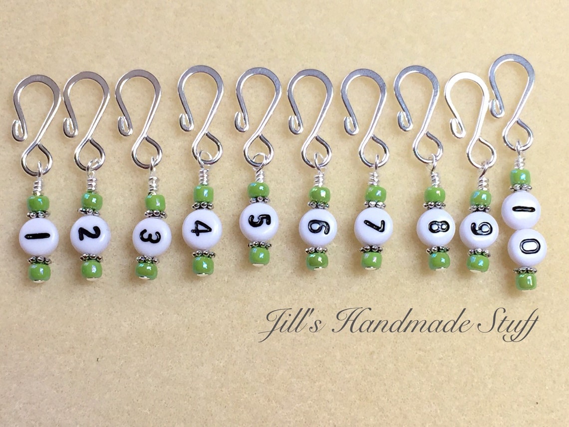 Numbered Row Counter Stitch Markers for Knitting and Crochet, Removable ...