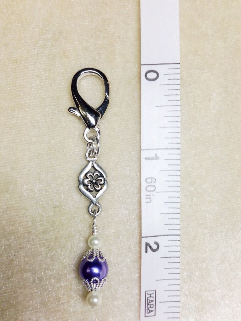 Purple Zipper Pull Charm Key Chain Stitch Marker Purse | Etsy