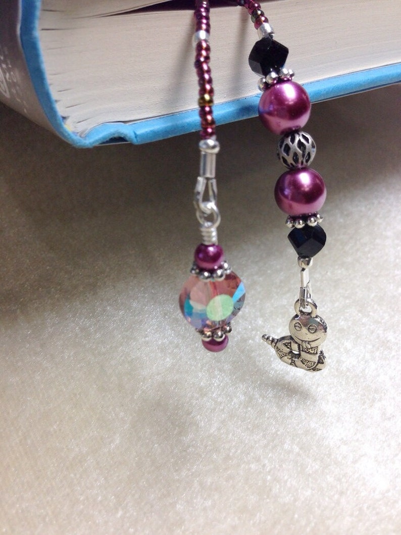 Beaded Bookmark With Bookworm Charm Book Club Gifts Birthday - Etsy