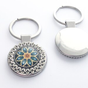 Teal Flower Keychain for Women, Ladies Handbag Charm, Key Ring Gift ...