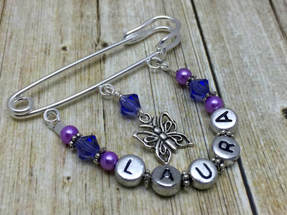 Personalized Name Brooch | Shawl Pin | ID Name Kilt Pin | Mother's Day ...