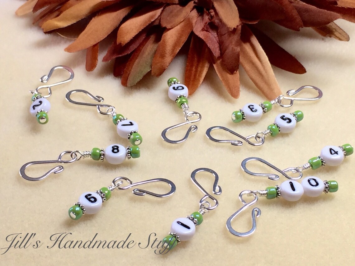 Numbered Row Counter Stitch Markers for Knitting and Crochet, Removable ...