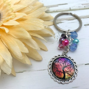 Leafless Tree Keychain - Beaded Key Chains for Women - Key Holder ...
