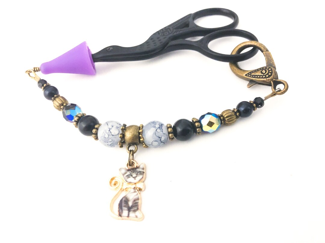 Tabby Cat Scissor Fob for Embroidery Scissors, Gift for Quilter ...