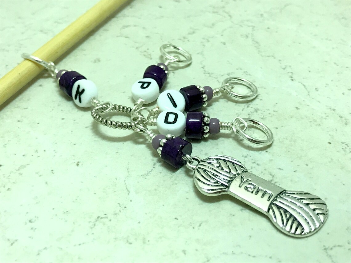 Knitting Row Reminder Stitch Marker Set Letter Markers | Etsy